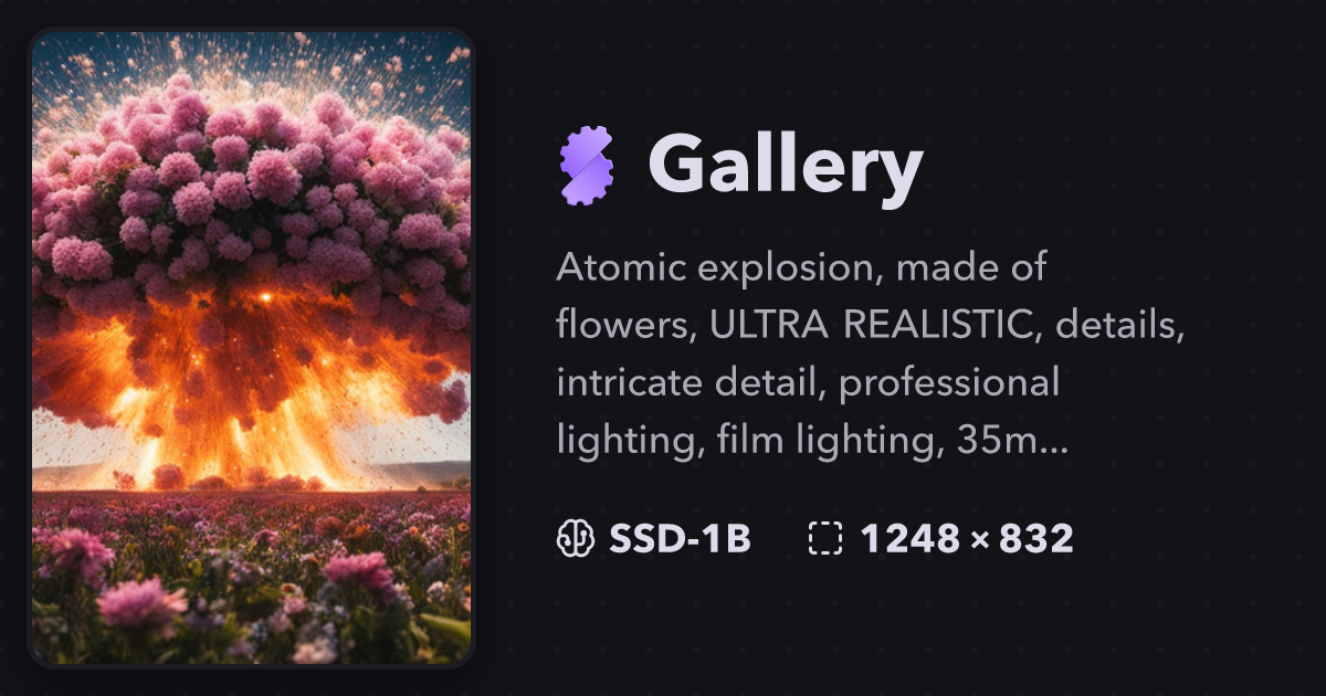 "Atomic explosion, made of flowers, ULTRA..." | Gallery | Stablecog