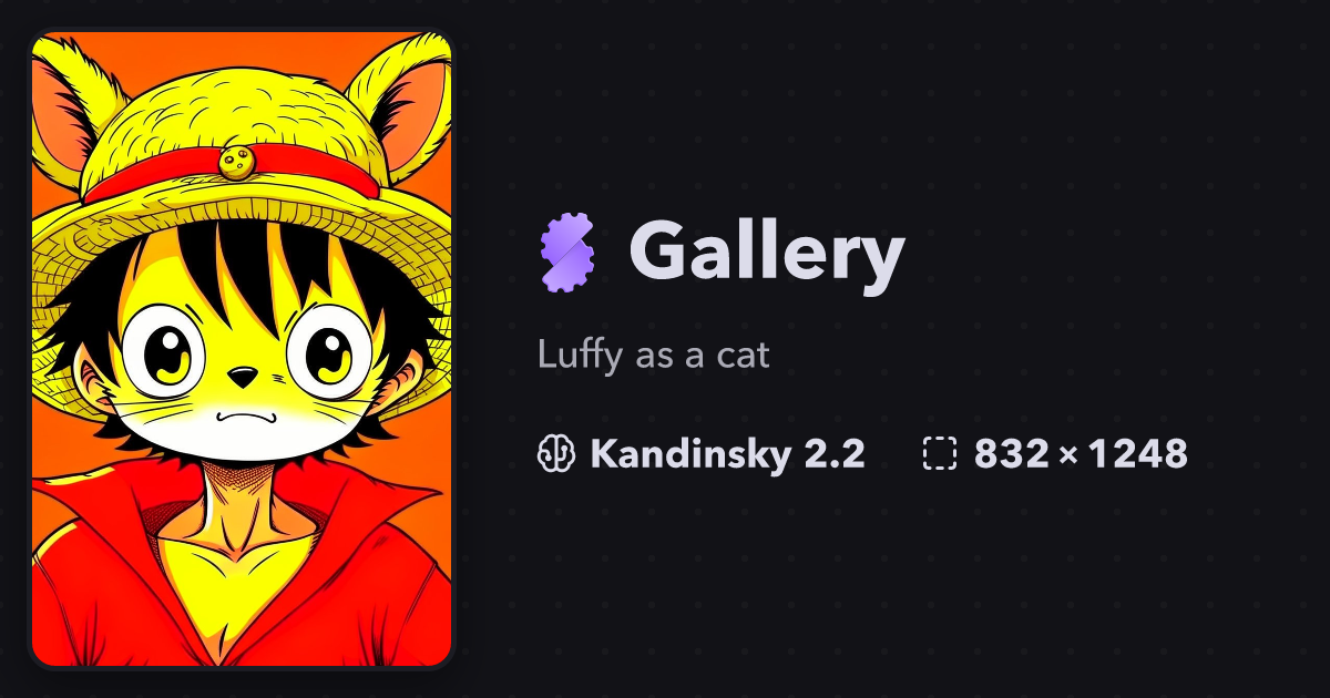 "Luffy as a cat" | Gallery | Stablecog