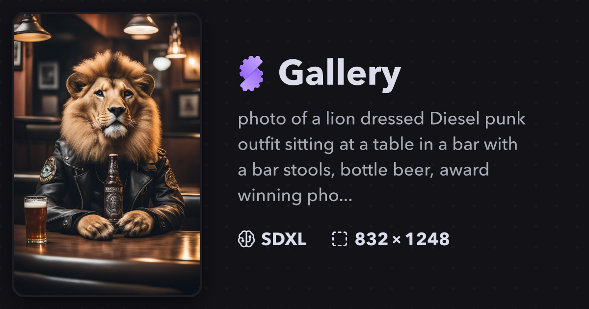 "photo of a lion dressed Diesel punk o..." | Gallery | Stablecog