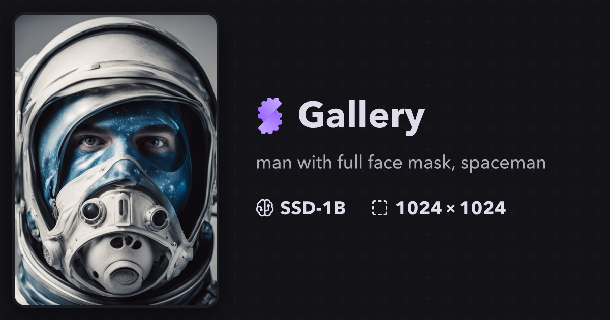 "man with full face mask, spaceman" | Gallery | Stablecog