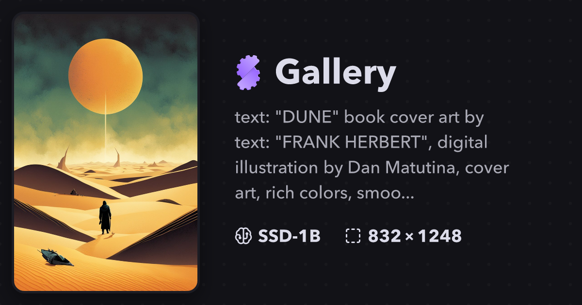 "text: "DUNE" book cover art by text: ..." | Gallery | Stablecog