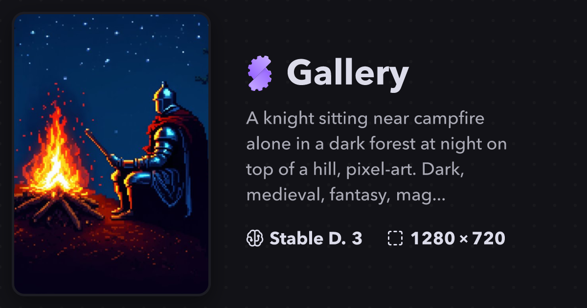 "A knight sitting near campfire alone ..." | Gallery | Stablecog