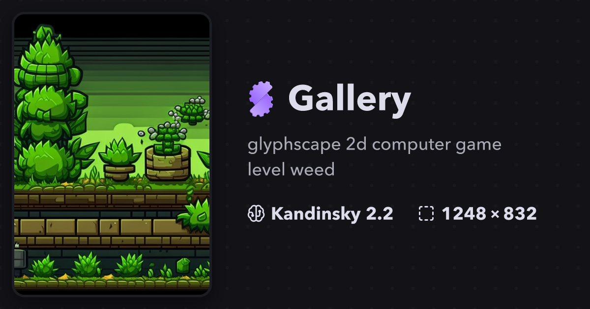 "glyphscape 2d computer game level weed" | Gallery | Stablecog