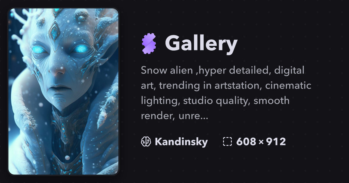 "Snow alien ,hyper detailed, digital a..." | Gallery | Stablecog