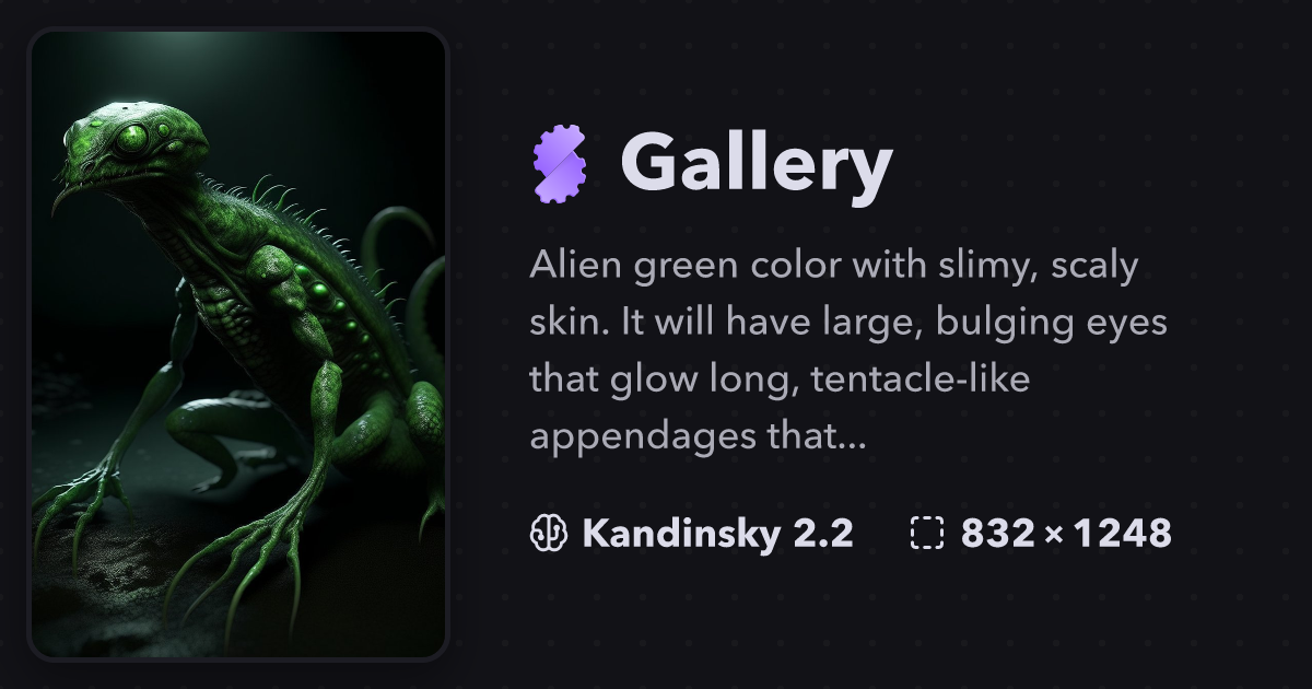 "Alien green color with slimy, scaly skin..." | Gallery | Stablecog