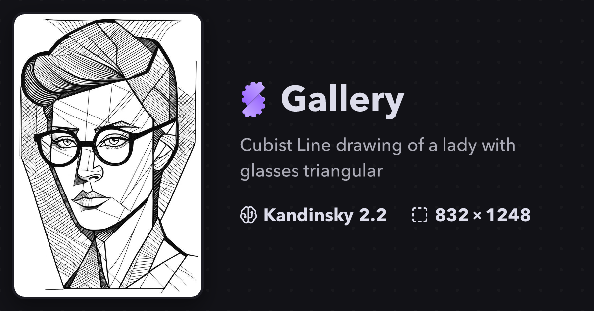 "Cubist Line drawing of a lady with gl..." | Gallery | Stablecog