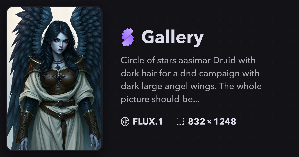 "Circle of stars aasimar Druid with da..." | Gallery | Stablecog