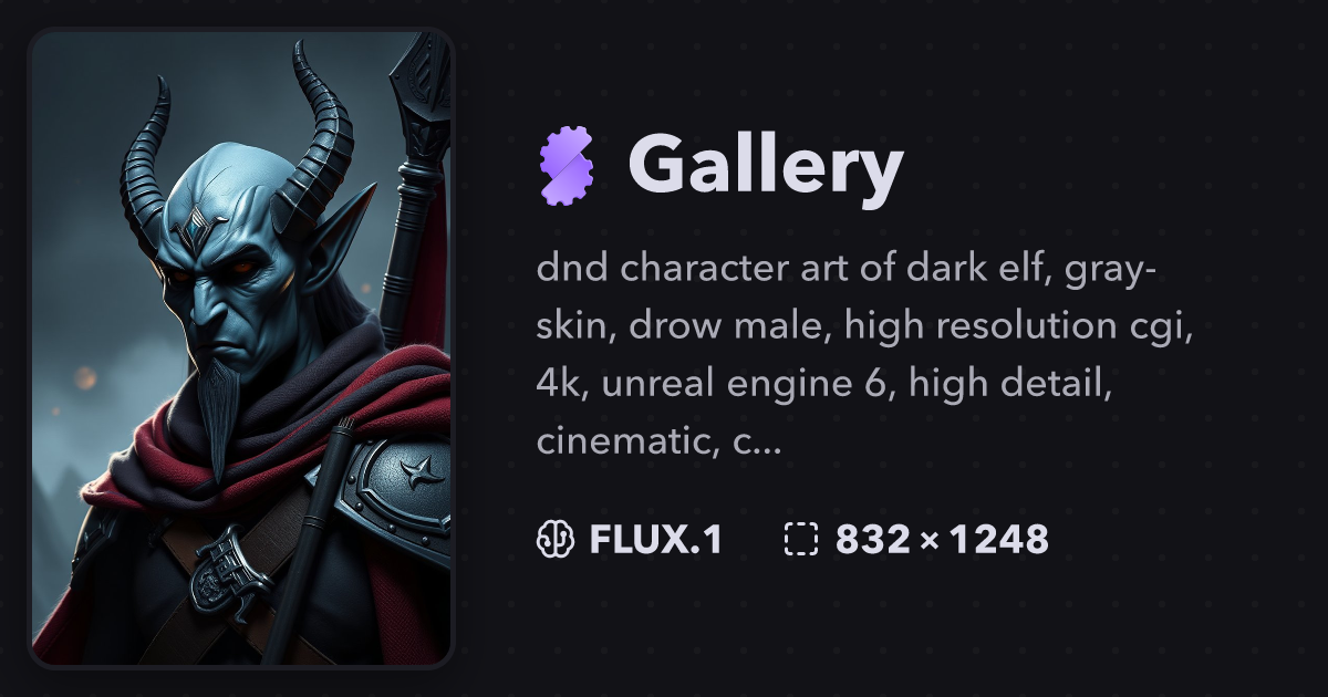 "dnd character art of dark elf, gray-s..." | Gallery | Stablecog