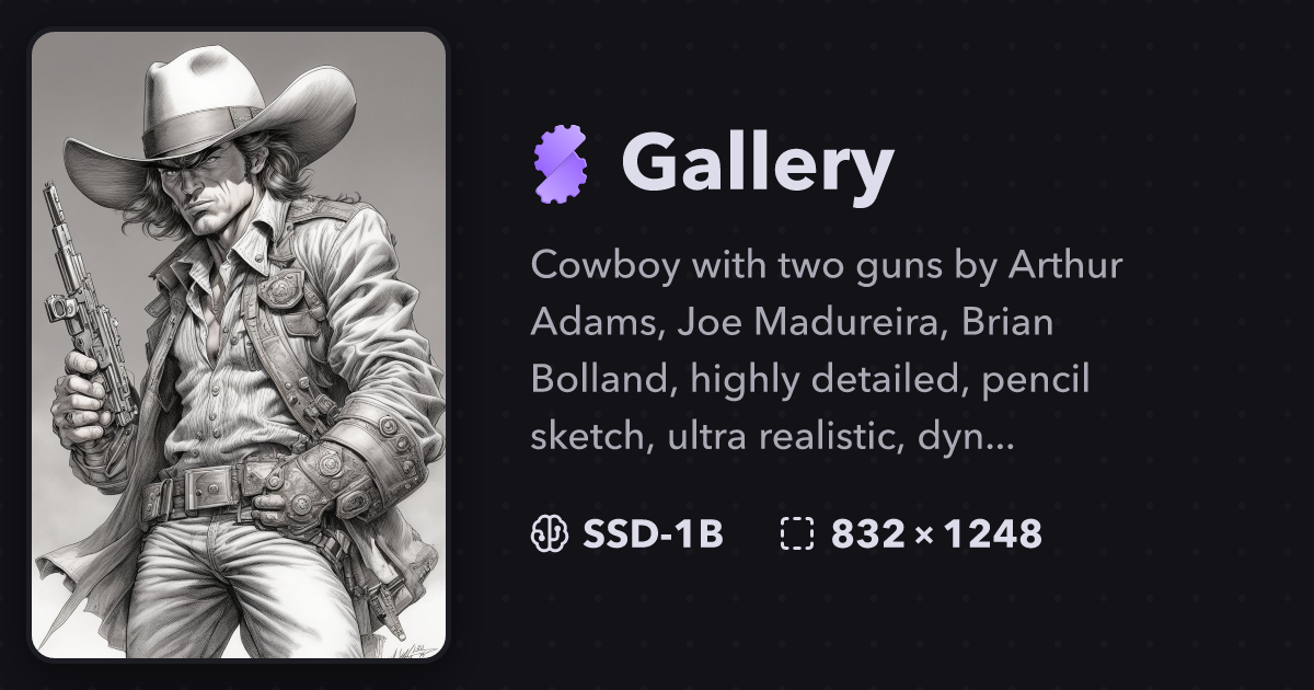 "Cowboy with two guns by Arthur Adams,..." | Gallery | Stablecog