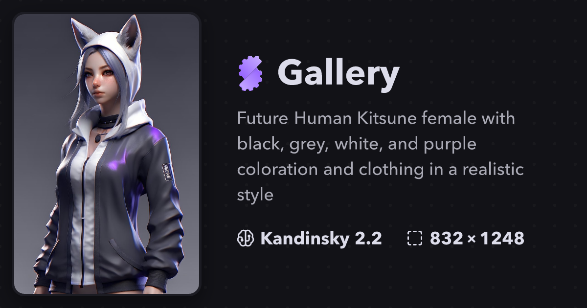 "Future Human Kitsune female with blac..." | Gallery | Stablecog
