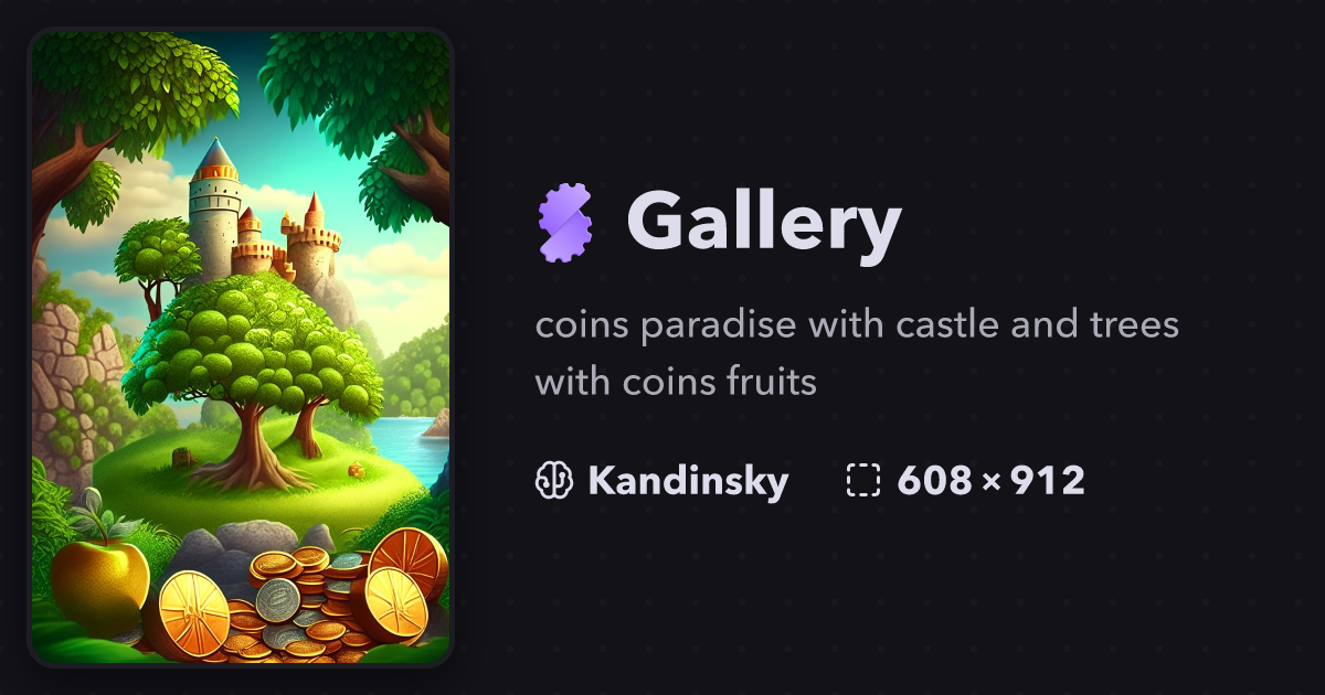 "coins paradise with castle and trees ..." | Gallery | Stablecog
