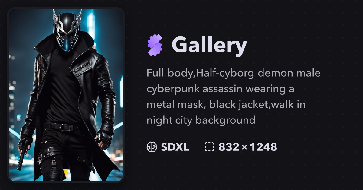 "Full body,Half-cyborg demon male cybe..." | Gallery | Stablecog