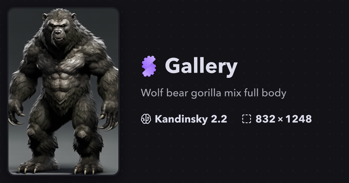 "Wolf bear gorilla mix full body" | Gallery | Stablecog