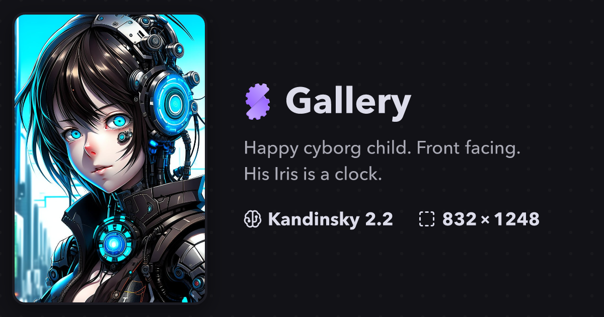 "Happy cyborg child. Front facing. His..." | Gallery | Stablecog