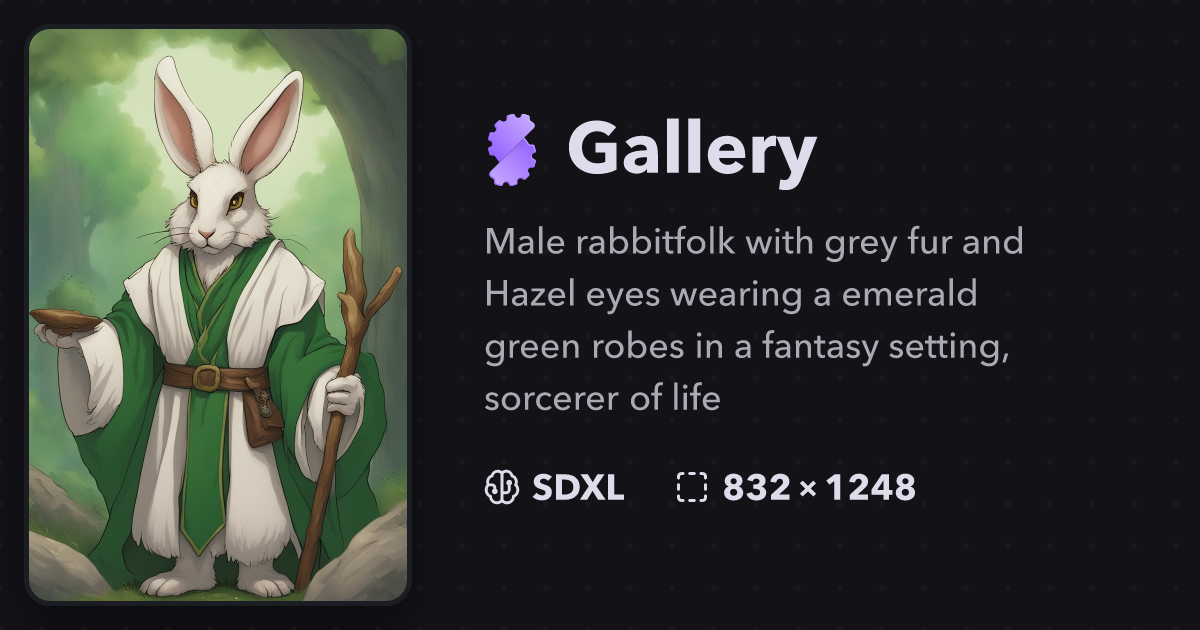 "Male rabbitfolk with grey fur and Haz..." | Gallery | Stablecog