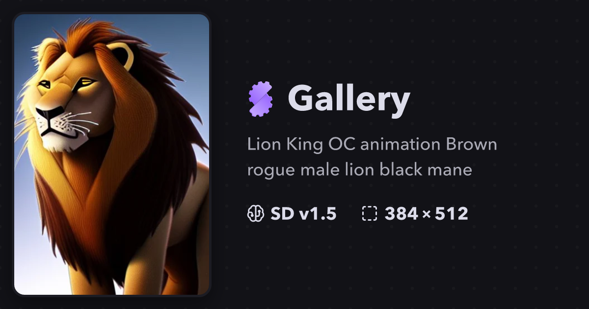 "Lion King OC animation Brown rogue ma..." | Gallery | Stablecog