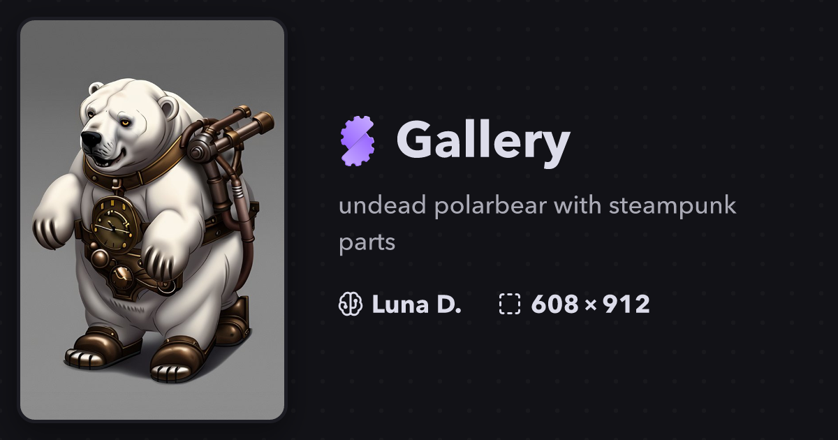 "undead polarbear with steampunk parts" | Gallery | Stablecog