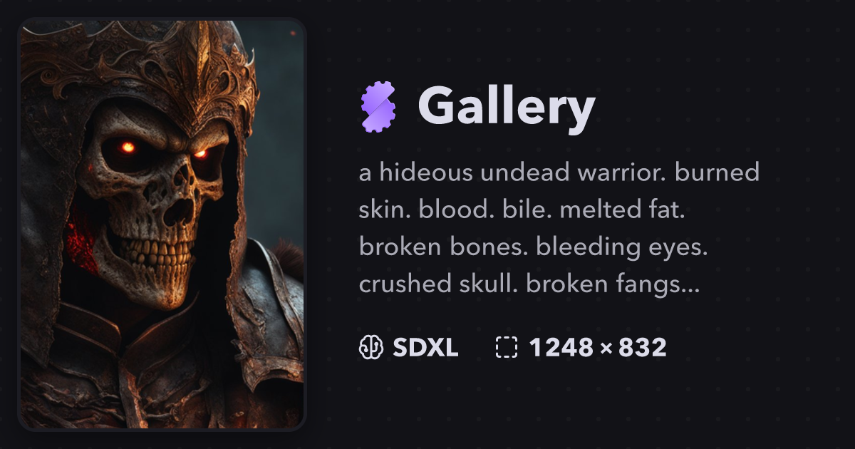 "a hideous undead warrior. burned skin..." | Gallery | Stablecog