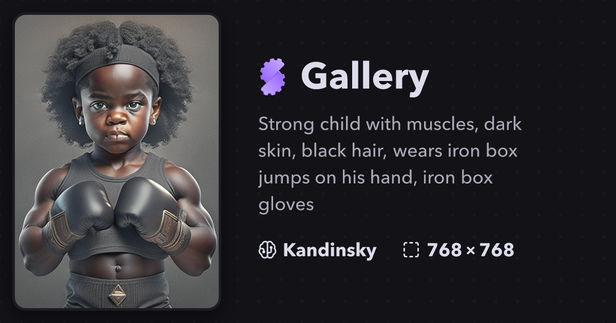 "Strong child with muscles, dark skin,..." | Gallery | Stablecog
