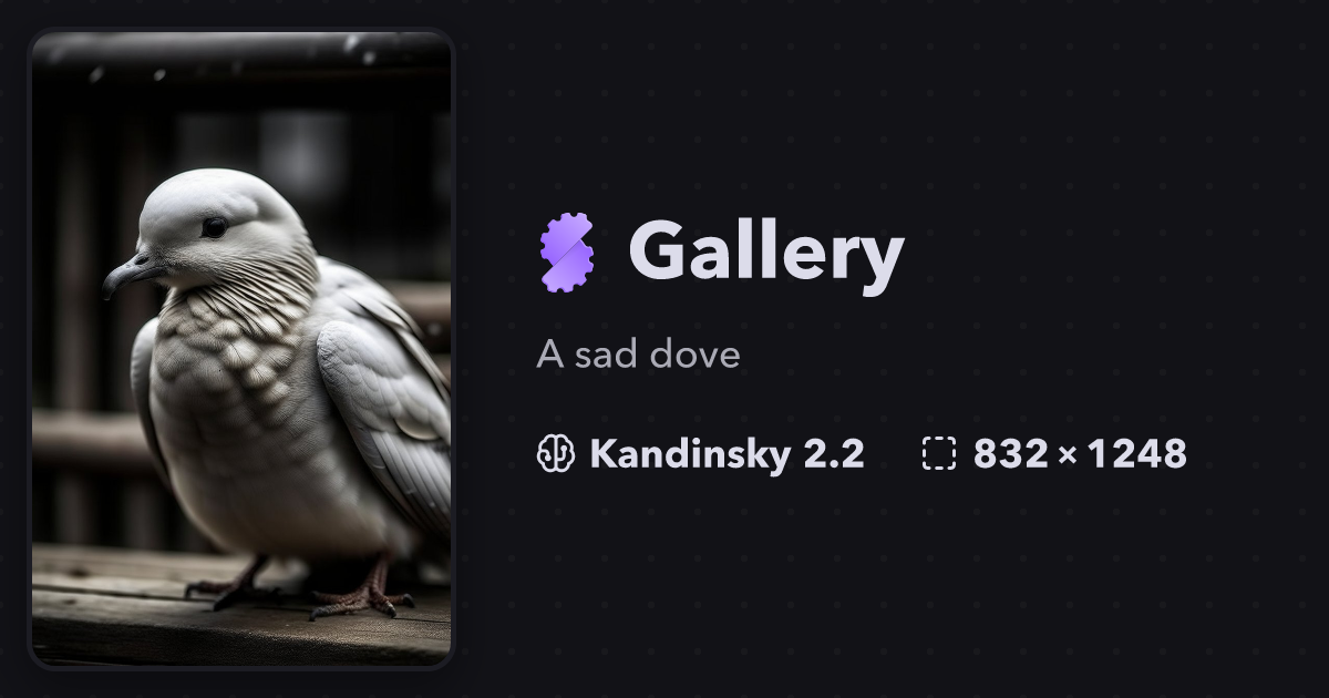 "A sad dove" | Gallery | Stablecog