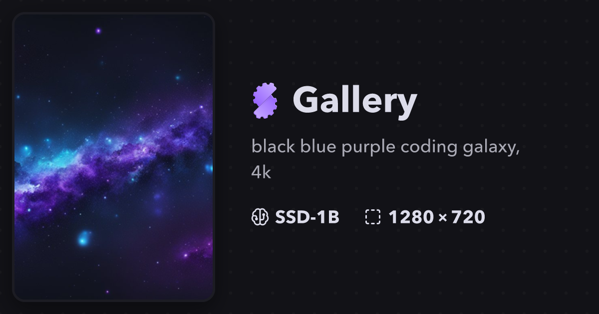 "black blue purple coding galaxy, 4k" | Gallery | Stablecog