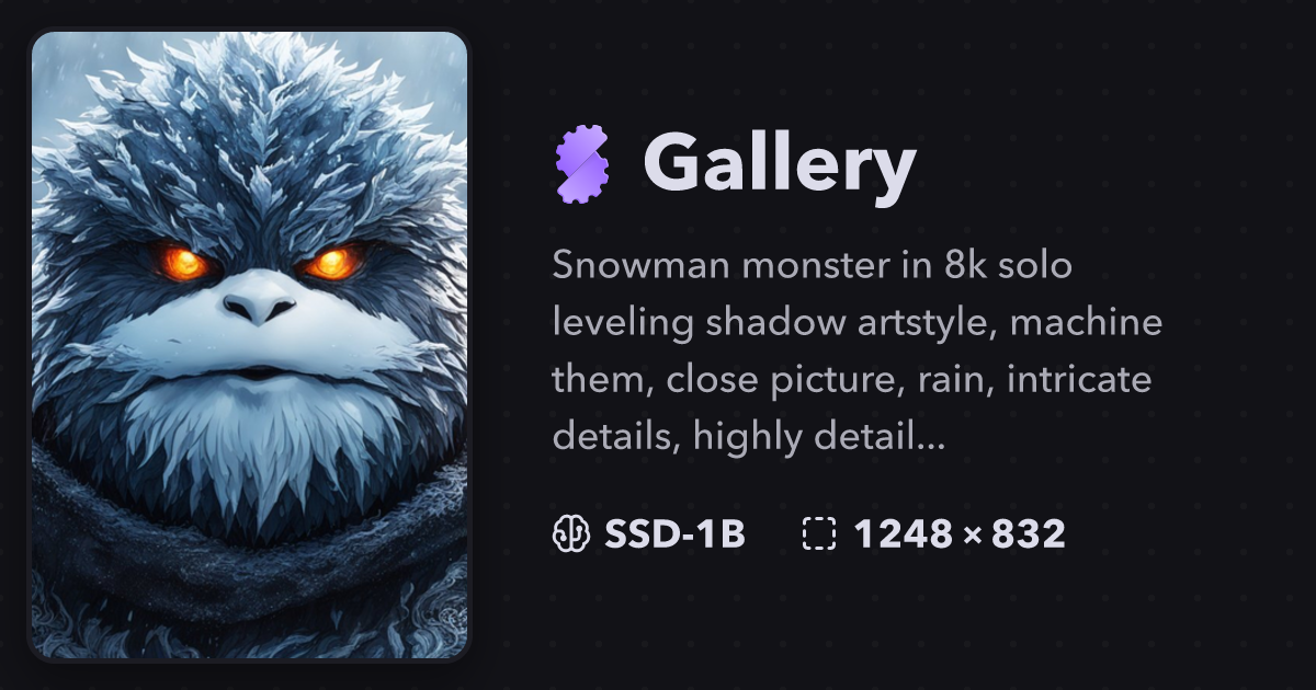 "Snowman monster in 8k solo leveling s..." | Gallery | Stablecog