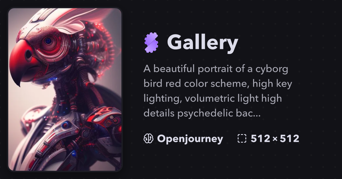 "A beautiful portrait of a cyborg bird..." | Gallery | Stablecog