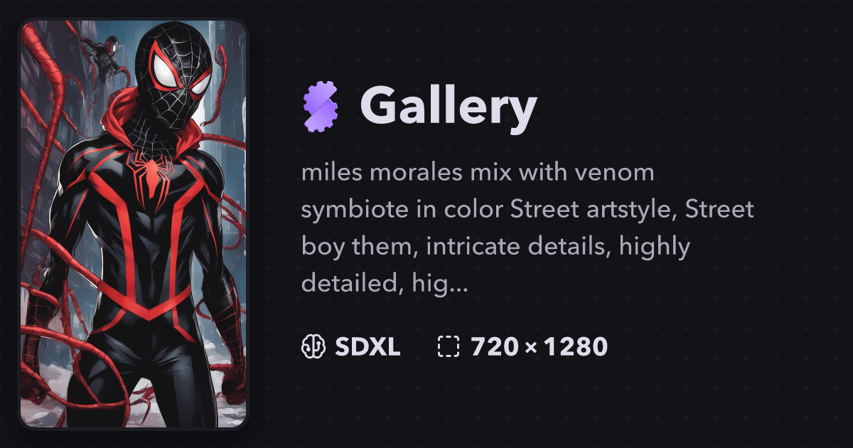 "miles morales mix with venom symbiote..." | Gallery | Stablecog