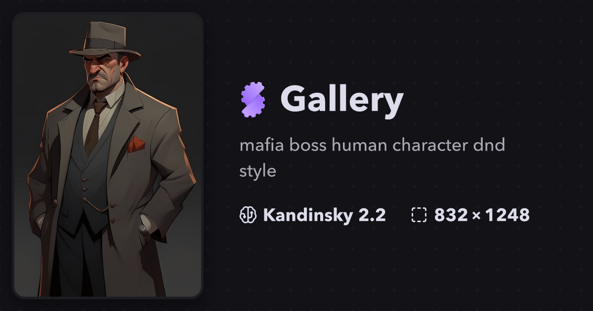 "mafia boss human character dnd style" | Gallery | Stablecog
