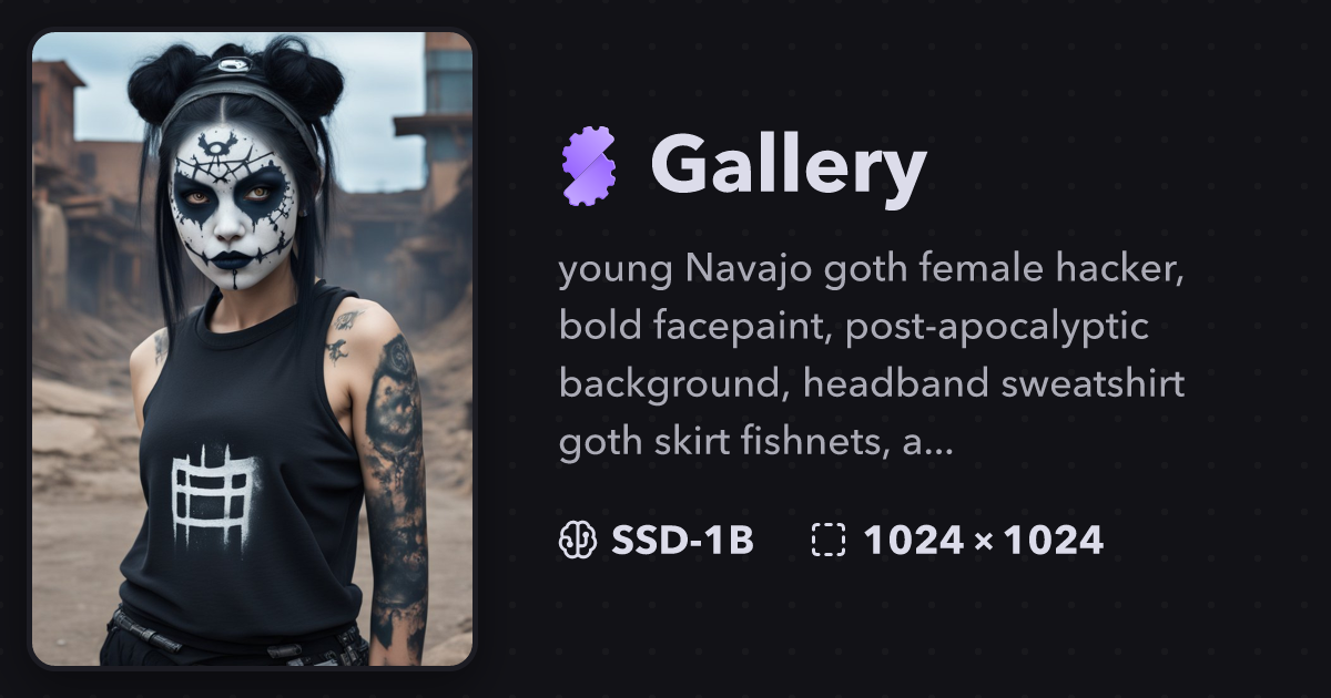 "young Navajo goth female hacker, bold..." | Gallery | Stablecog