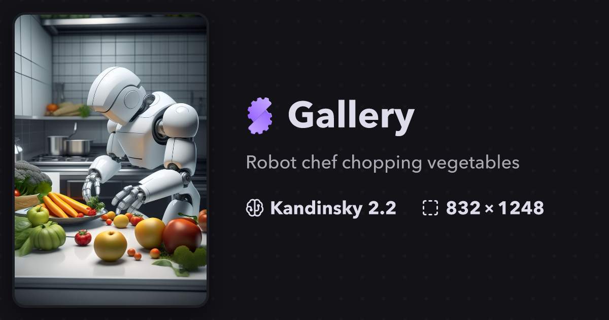 "Robot chef chopping vegetables" | Gallery | Stablecog
