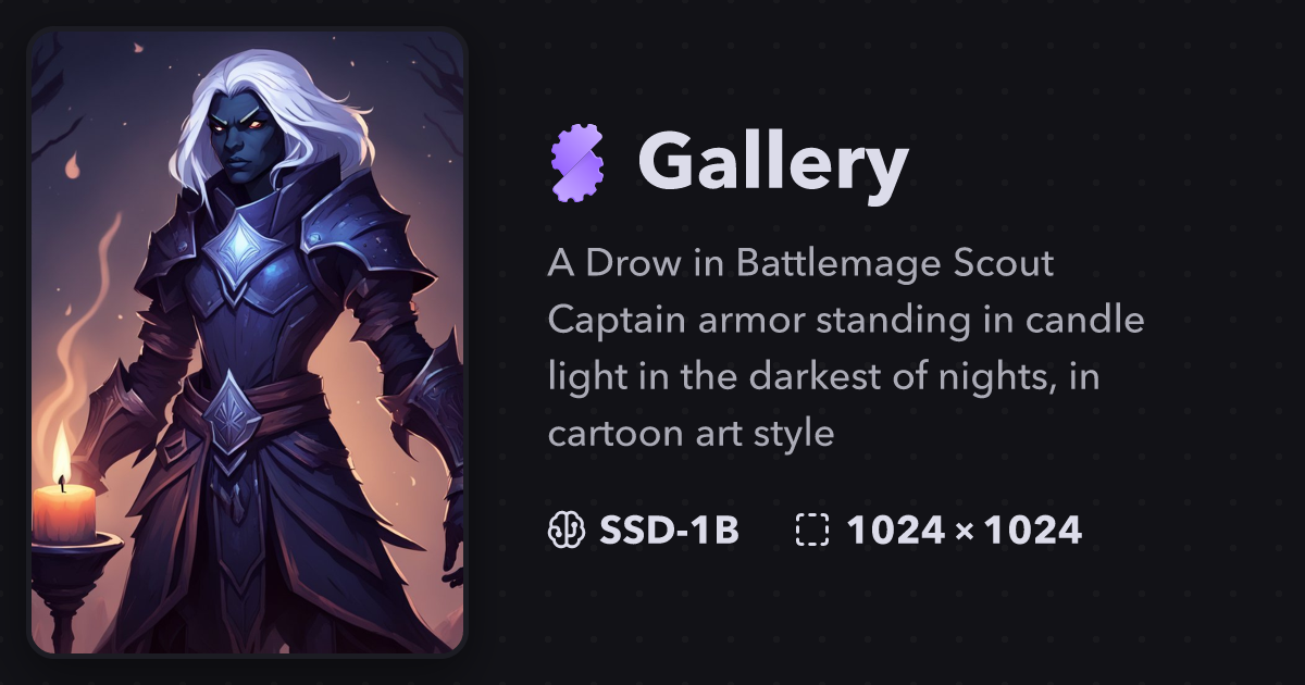 "A Drow in Battlemage Scout Captain ar..." | Gallery | Stablecog