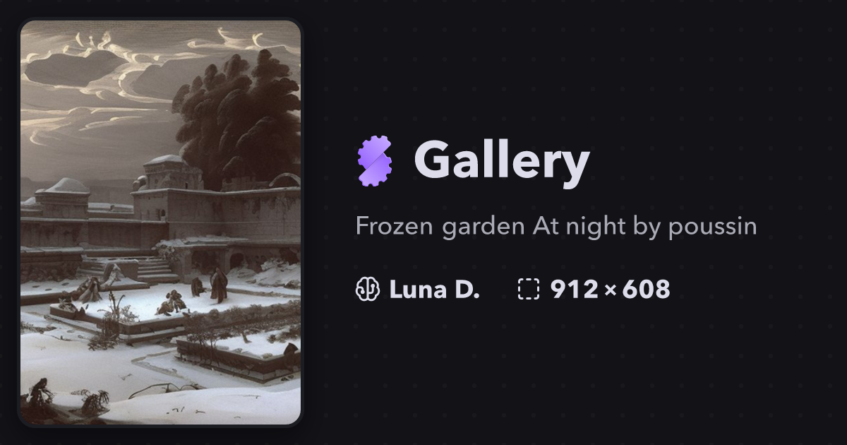 "Frozen garden At night by poussin" | Gallery | Stablecog
