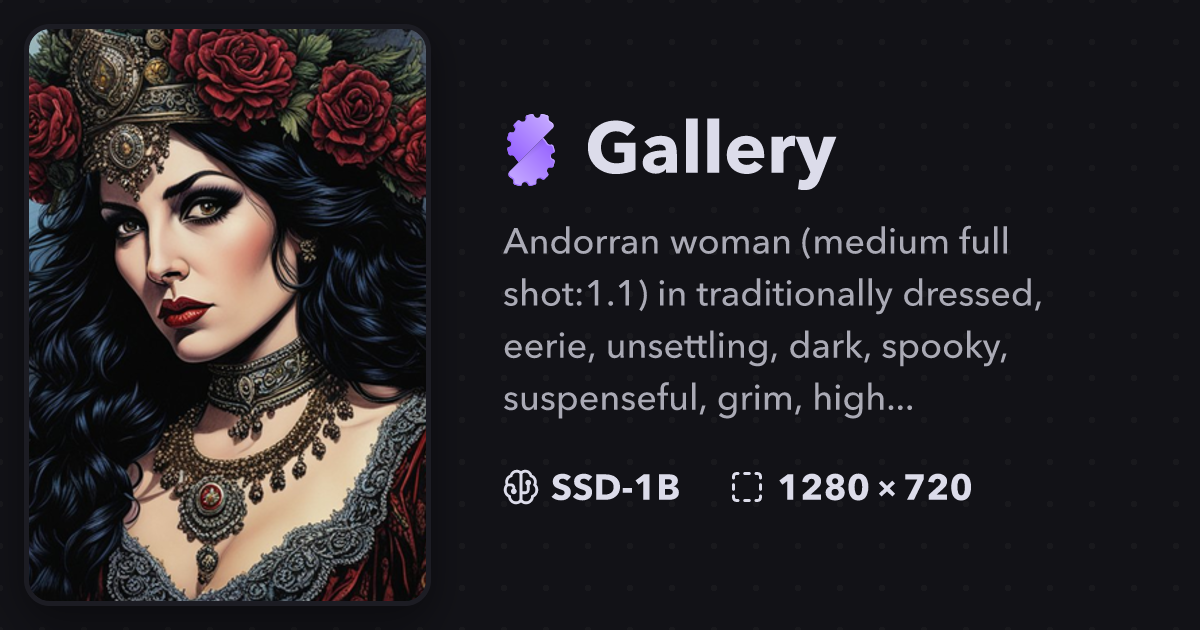 "Andorran woman (medium full shot:1.1)..." | Gallery | Stablecog