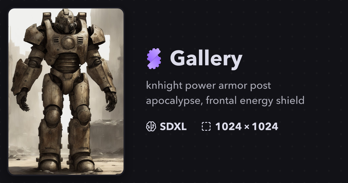 "knhight power armor post apocalypse, ..." | Gallery | Stablecog