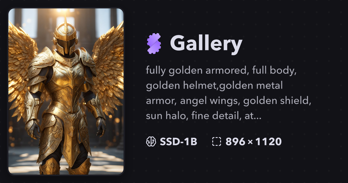 "fully golden armored, full body, gold..." | Gallery | Stablecog