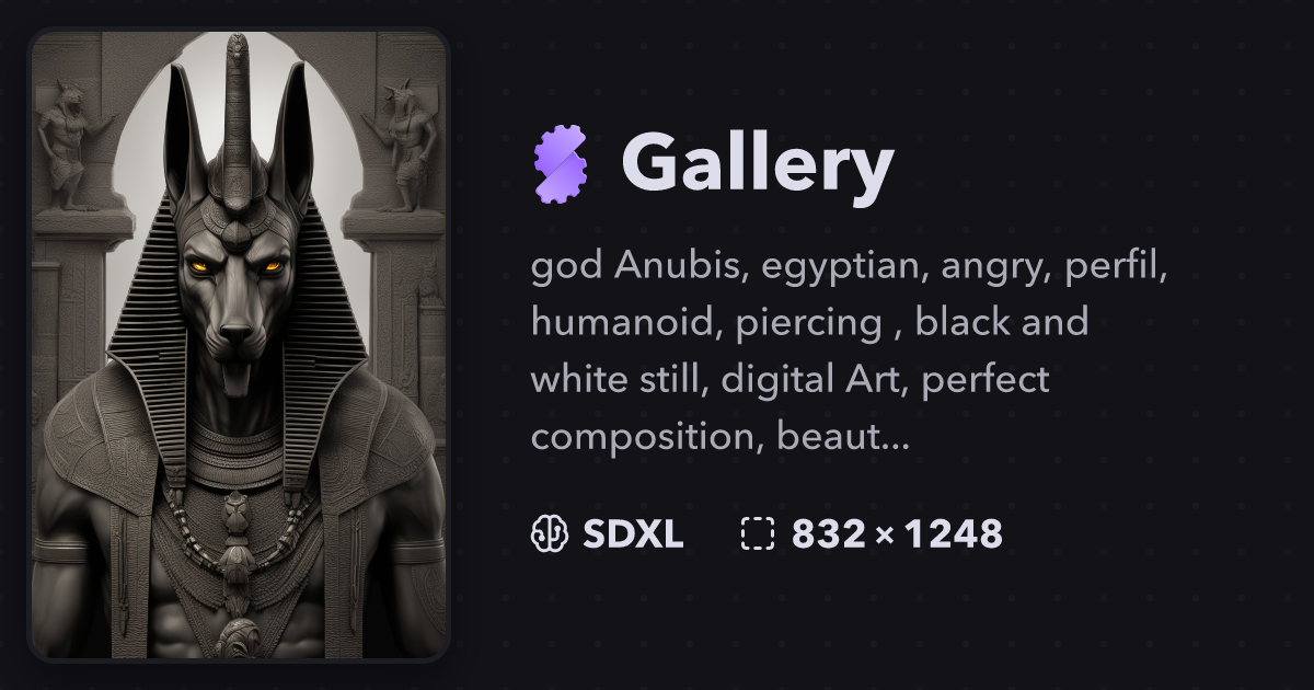 "god Anubis, egyptian, angry, perfil, ..." | Gallery | Stablecog