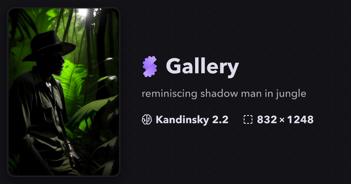 "reminiscing shadow man in jungle" | Gallery | Stablecog