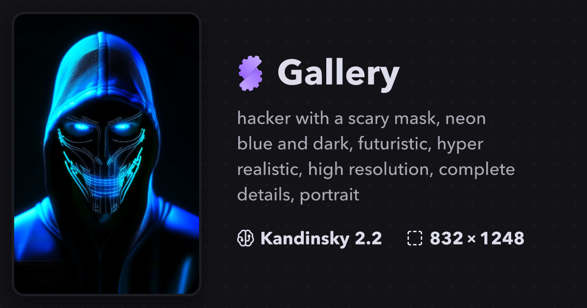 "hacker with a scary mask, neon blue a..." | Gallery | Stablecog