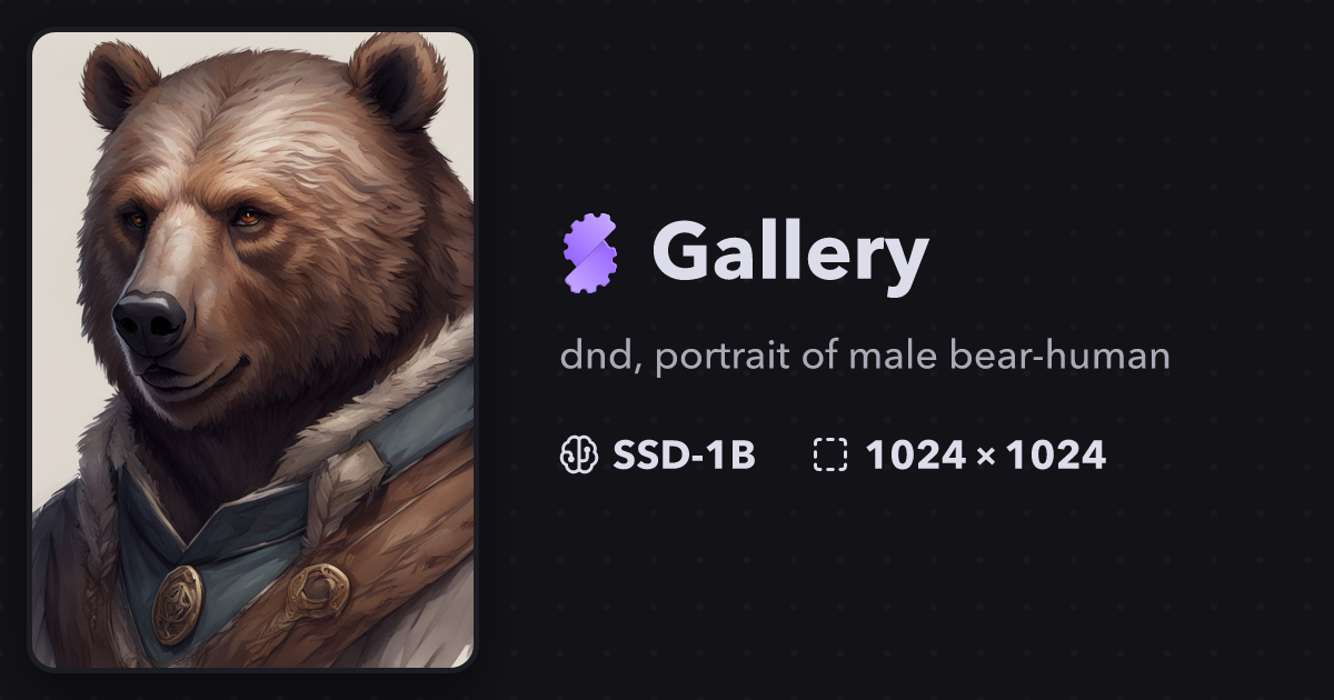 "dnd, portrait of male bear-human" | Gallery | Stablecog