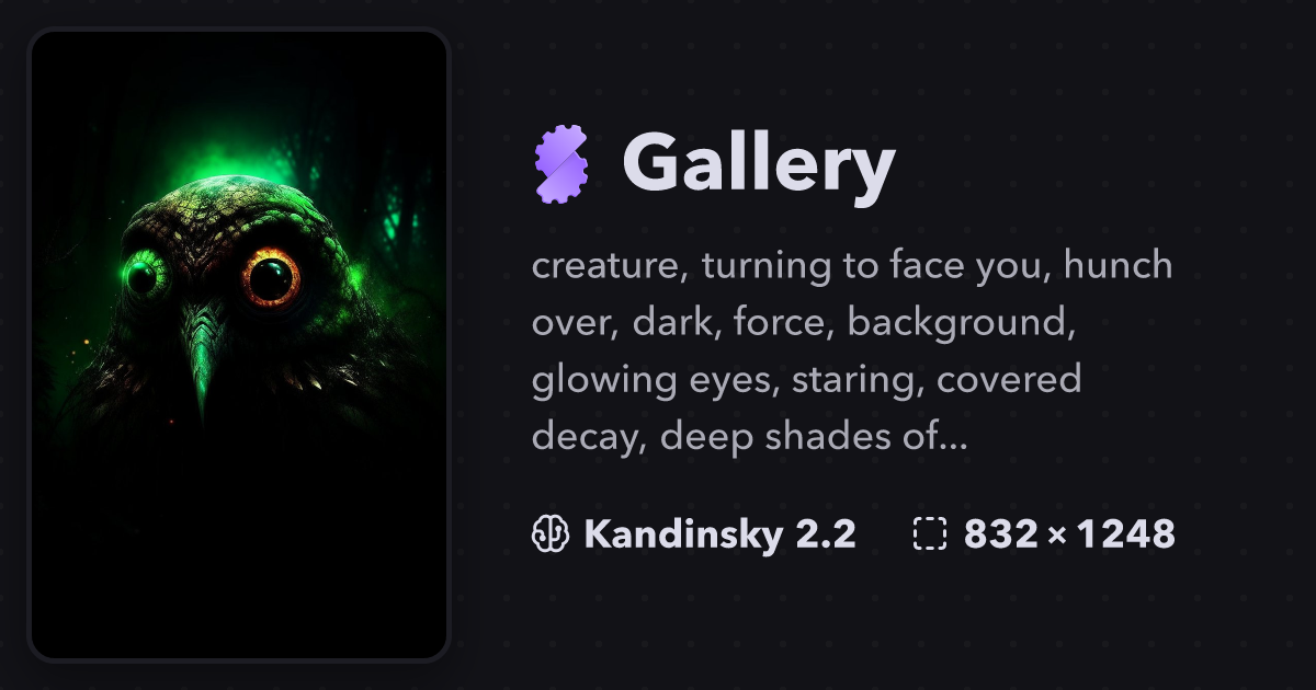 "creature, turning to face you, hunch ..." | Gallery | Stablecog