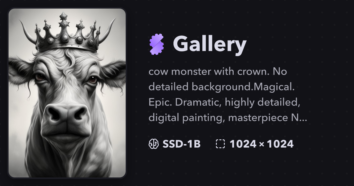 "cow monster with crown. No detailed back..." | Gallery | Stablecog