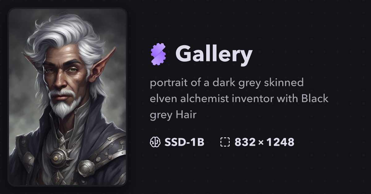"portrait of a dark grey skinned elven al..." | Gallery | Stablecog