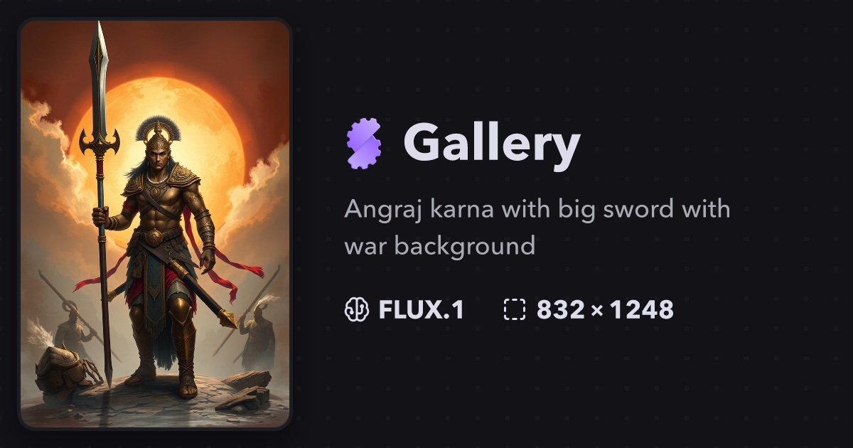 "Angraj karna with big sword with war ..." | Gallery | Stablecog