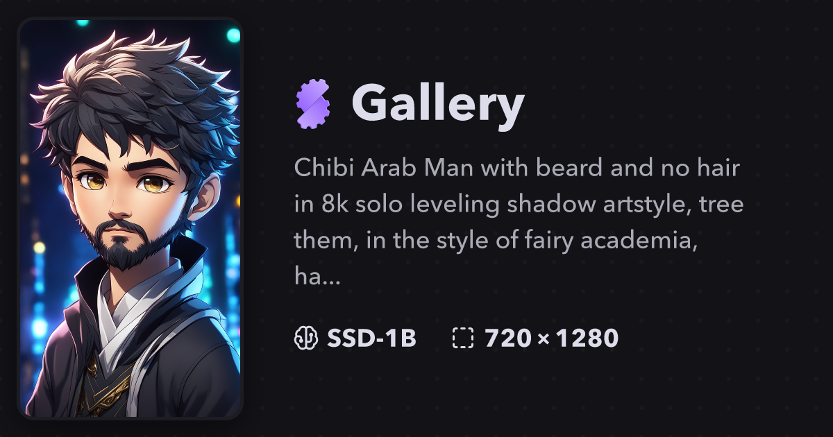 "Chibi Arab Man with beard and no hair in..." | Gallery | Stablecog