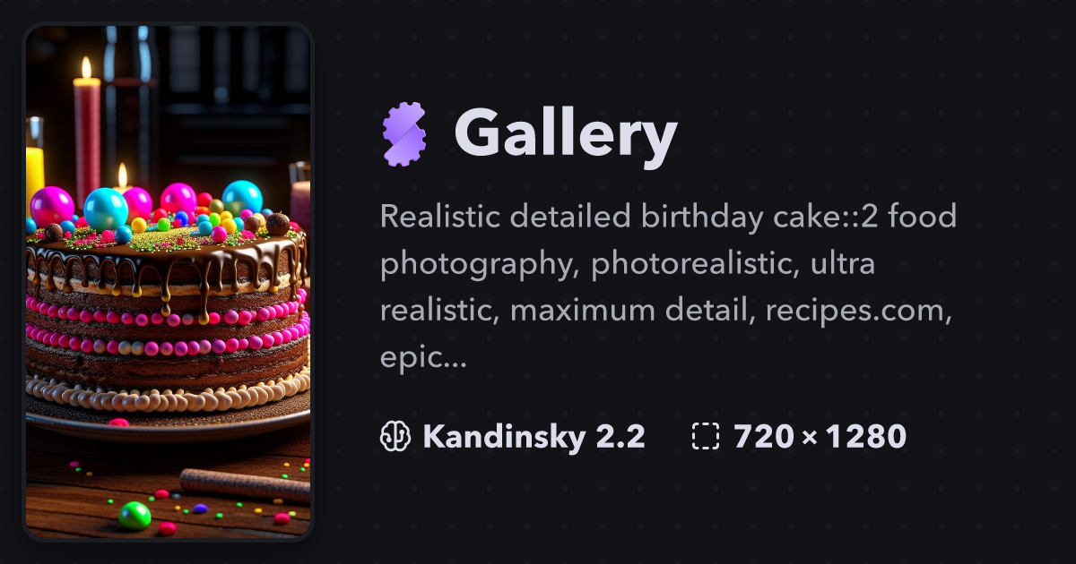 "Realistic detailed birthday cake::2 f..." | Gallery | Stablecog