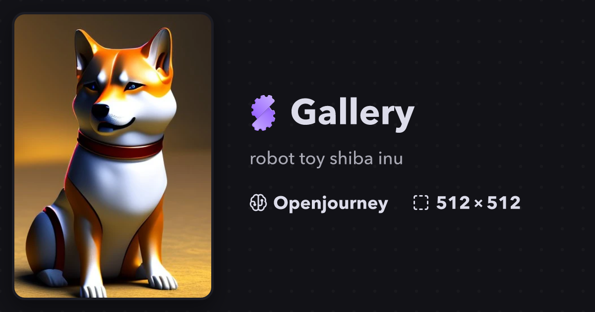 "robot toy shiba inu" | Gallery | Stablecog