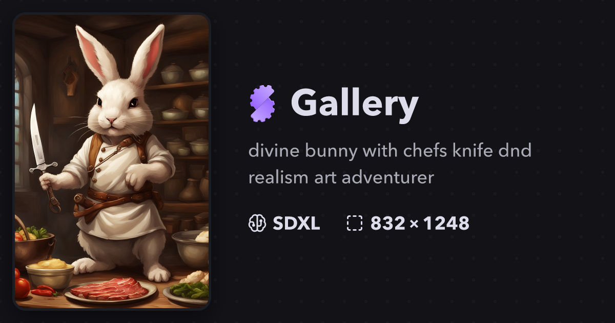 "divine bunny with chefs knife dnd rea..." | Gallery | Stablecog