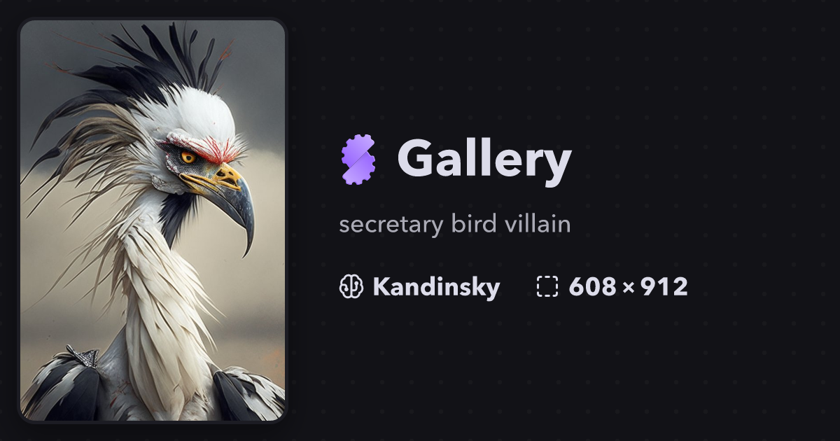"secretary bird villain" | Gallery | Stablecog