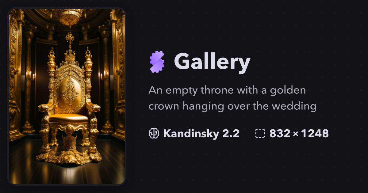"An empty throne with a golden crown h..." | Gallery | Stablecog